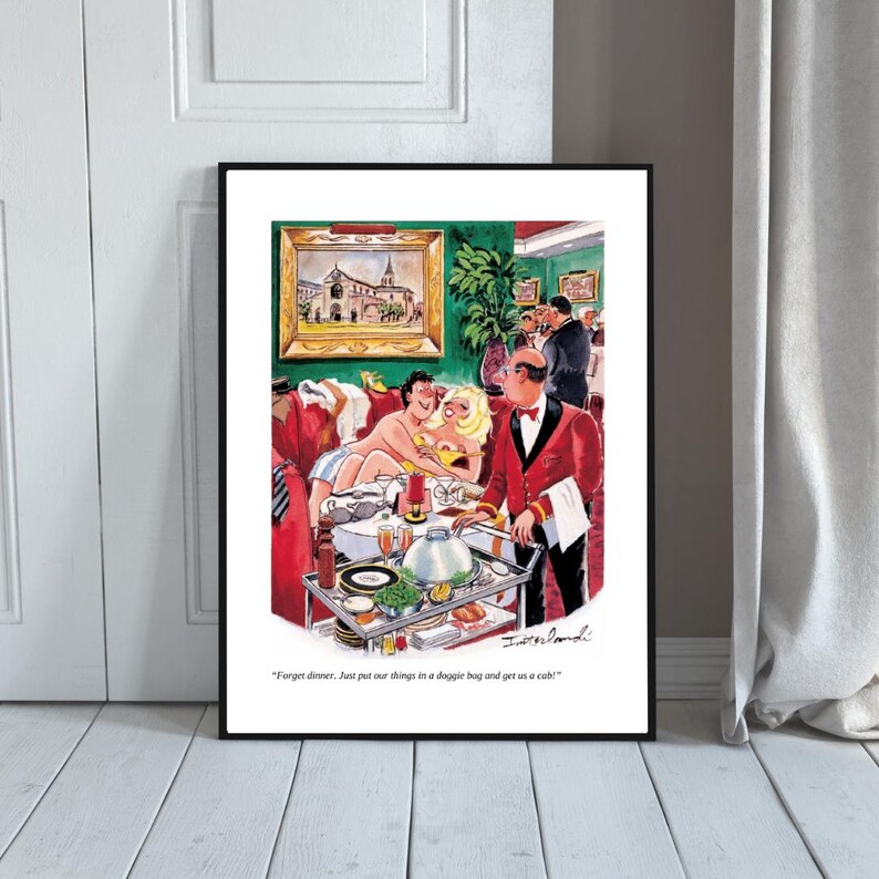 Vintage Risqué Cartoon Print: Retro Restaurant Humor (A4/A3) - Etsy