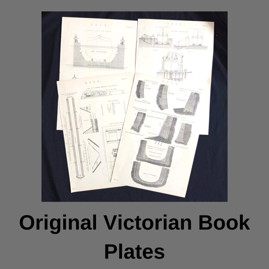 Set of 4 Original Victorian War Vessel Engravings – Antique Book Plates ...