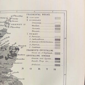 Original Victorian Geological Map of the British Isles – Antique ...