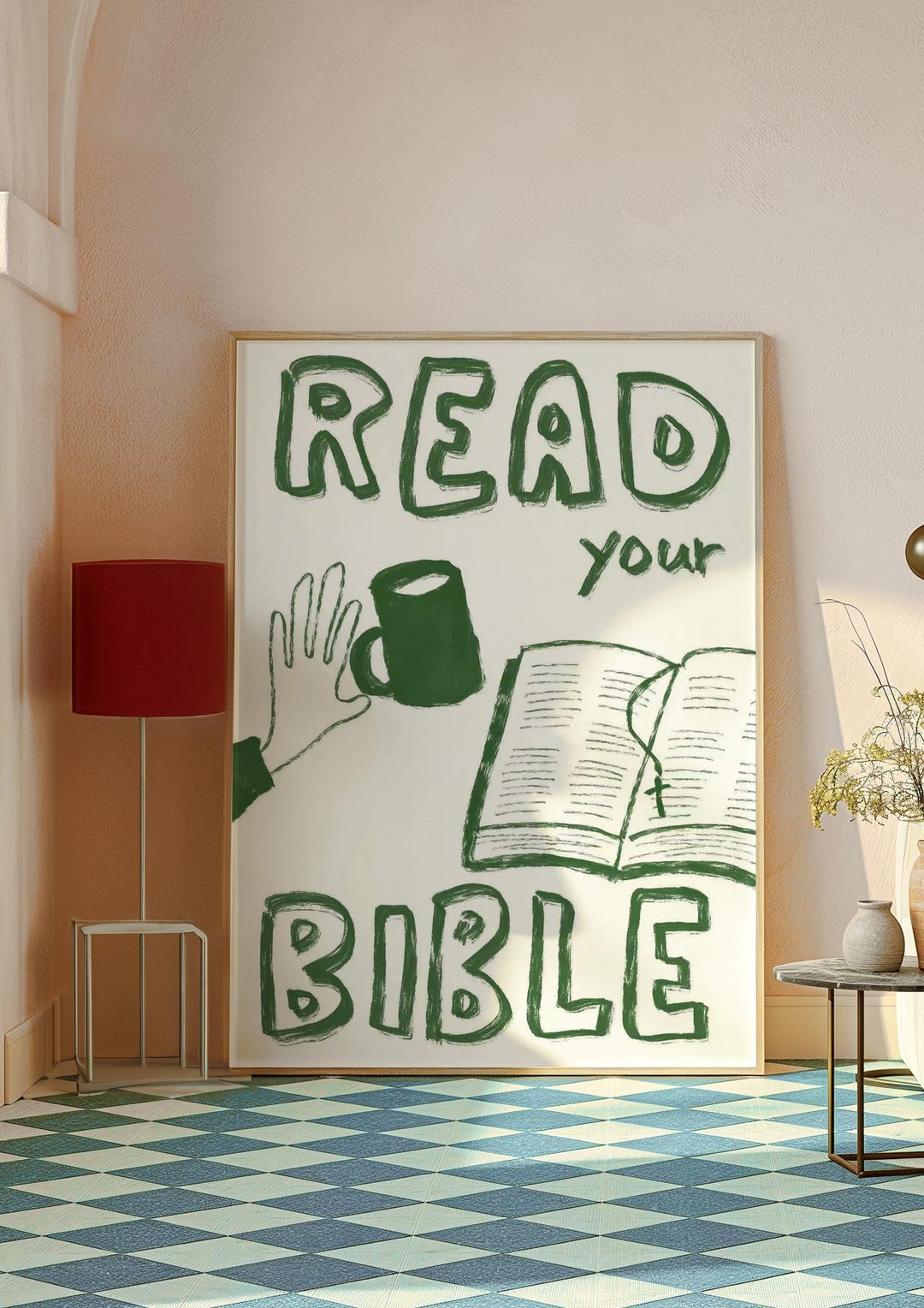 Read Your Bible Christian Faith Poster Prayer Room Decor Inspirational ...