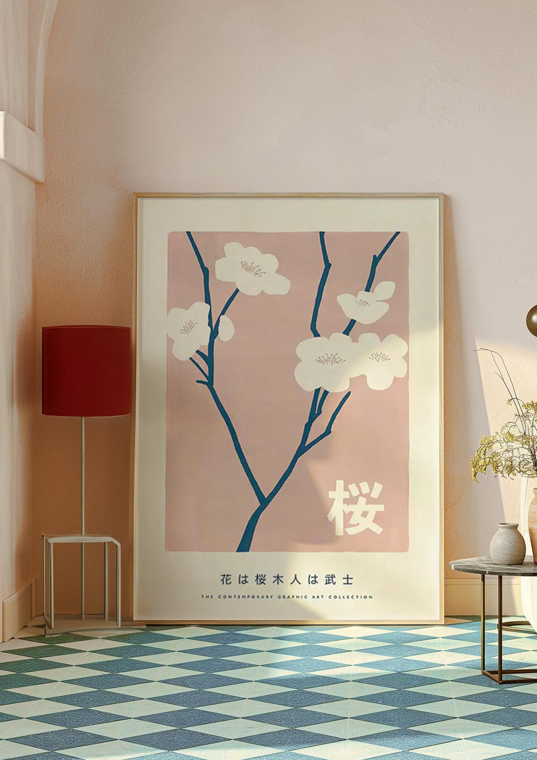 Japanese Cherry Blossom Poster Sakura Wall Art Minimalist Japan Print ...
