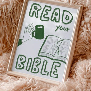 Read Your Bible Christian Faith Poster Prayer Room Decor Inspirational ...