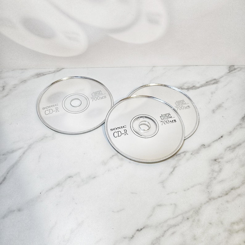 Compact Disc Inspired Drink Coaster Set - 90's CD-R Coaster Set - Fun ...