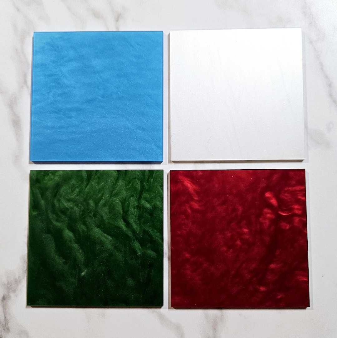Set of FOUR 1/8" Pearl Acrylic Sheets - Holiday Colors - Four 12x12 ...