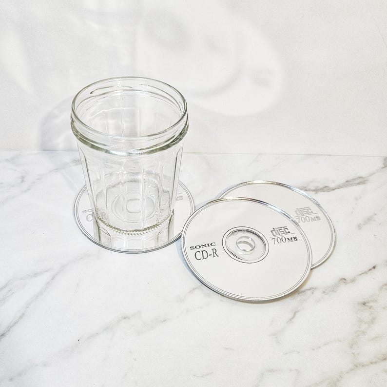 Compact Disc Inspired Drink Coaster Set - 90's CD-R Coaster Set - Fun ...