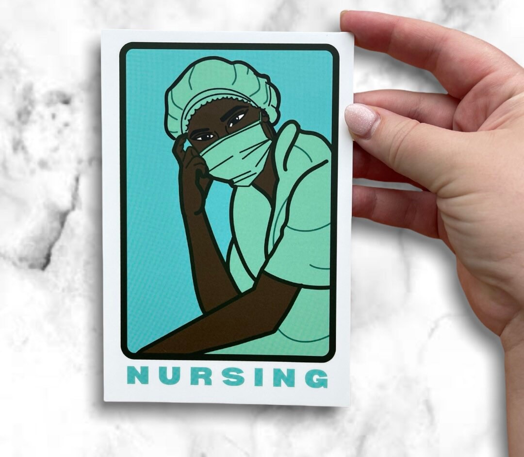 Nurse Postcard / Modern Nurse Appreciation Card / RN BSN CNA Healthcare ...