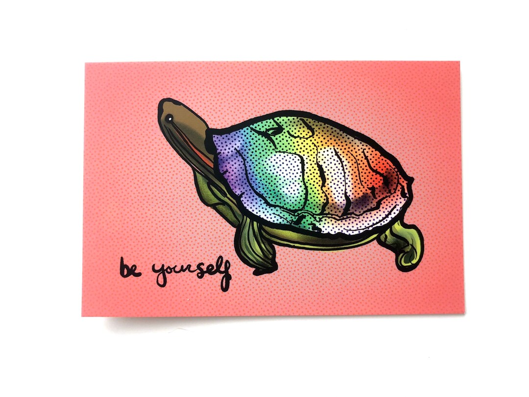Rainbow Turtle Postcards / Be Yourself Postcards / LGBT LGBTQ Gay ...
