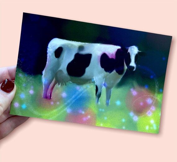 Magical Cow Postcards / Funny Cow Cards / Cute Animal Cards - Etsy