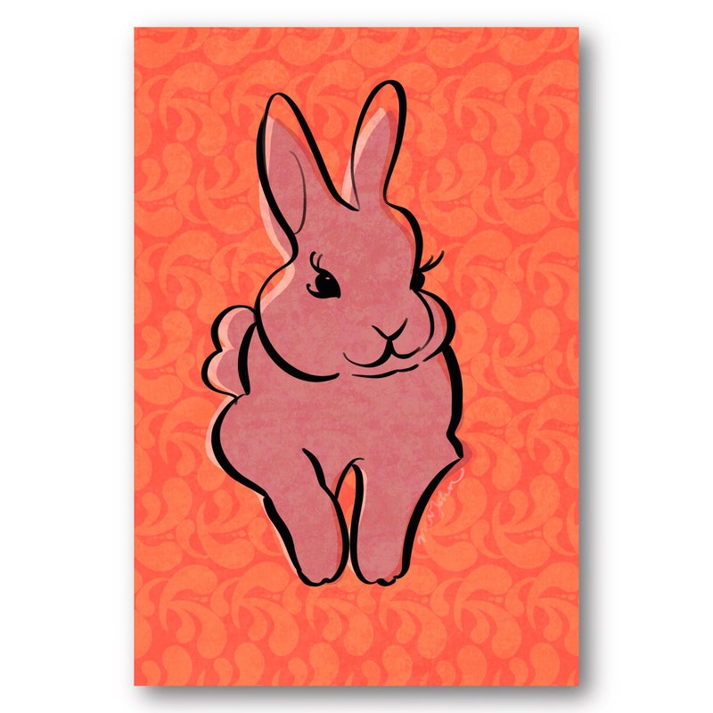 Rabbit Postcard - Etsy