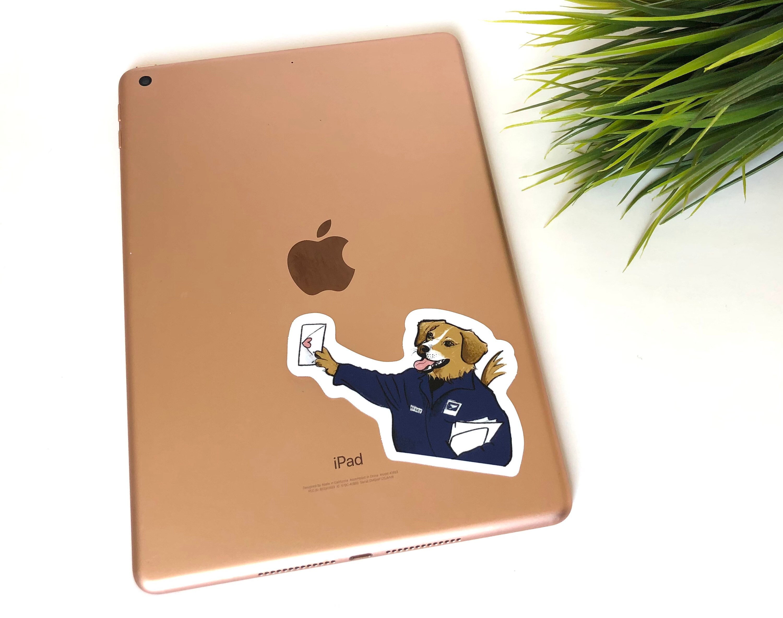 Puppy Mailman Vinyl Sticker / Cute Dog USPS Sticker for Water | Etsy