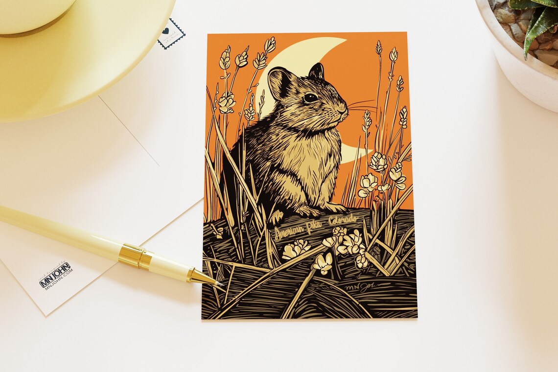 Colorado Pika Postcards - 50 States Series / Mnjohn Wildlife of the US ...
