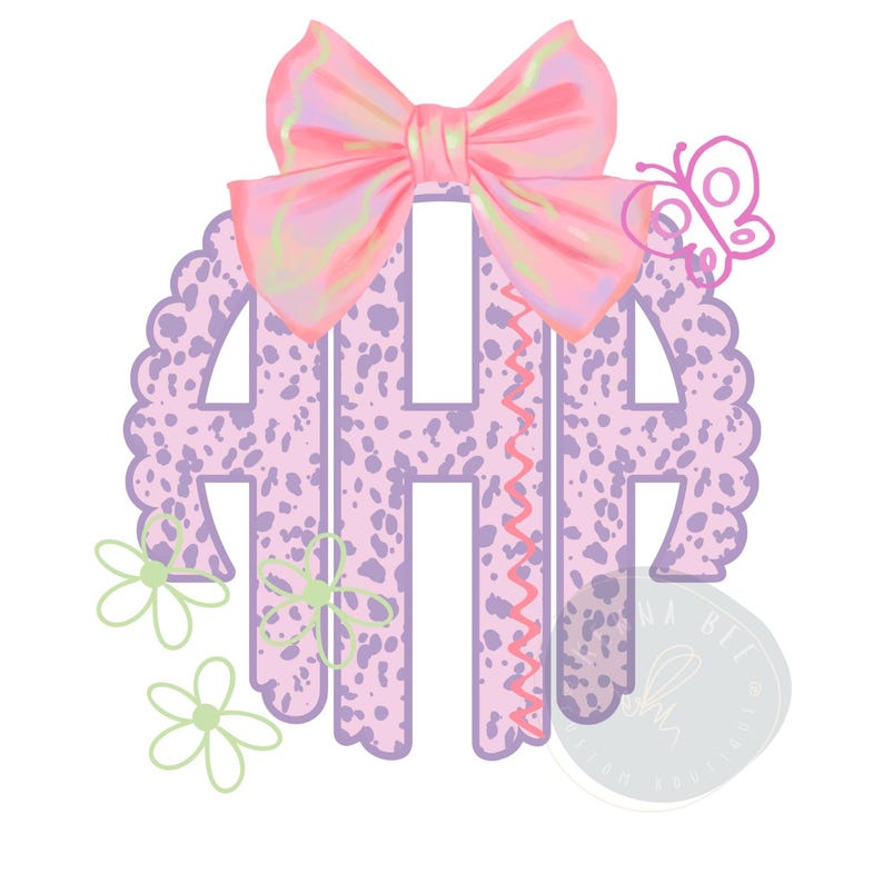 Doodle Monogram Initials, PNG Download, Single Monogram Only - Etsy