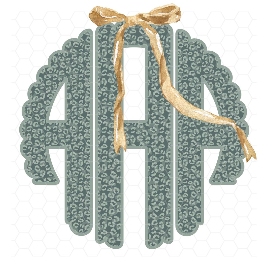 Checkered Monogram Initials, PNG Download, Single Monogram Only - Etsy