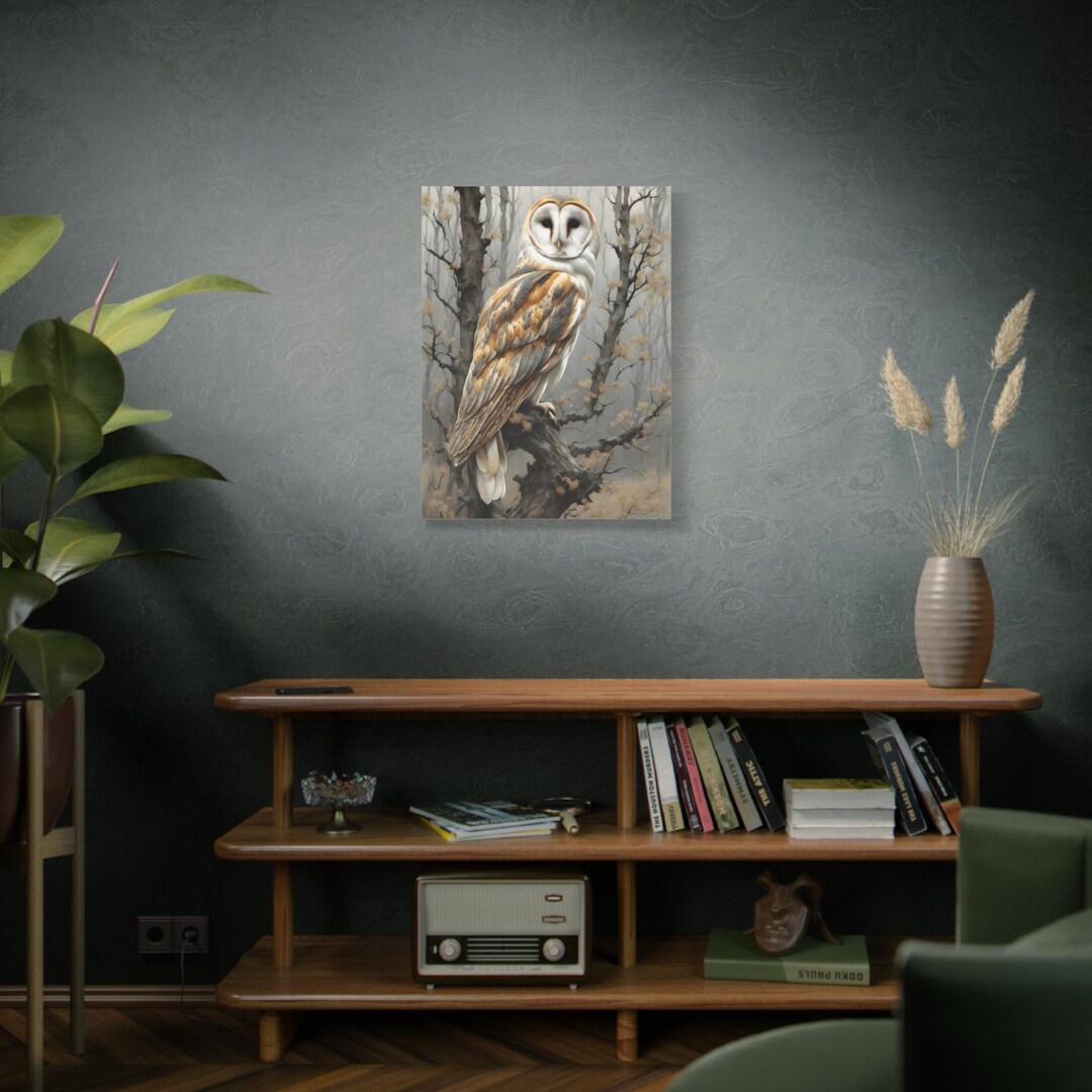 Canvas Print, Owl in Tree Nature Wildlife Wall Art, Home Decor, Gift ...