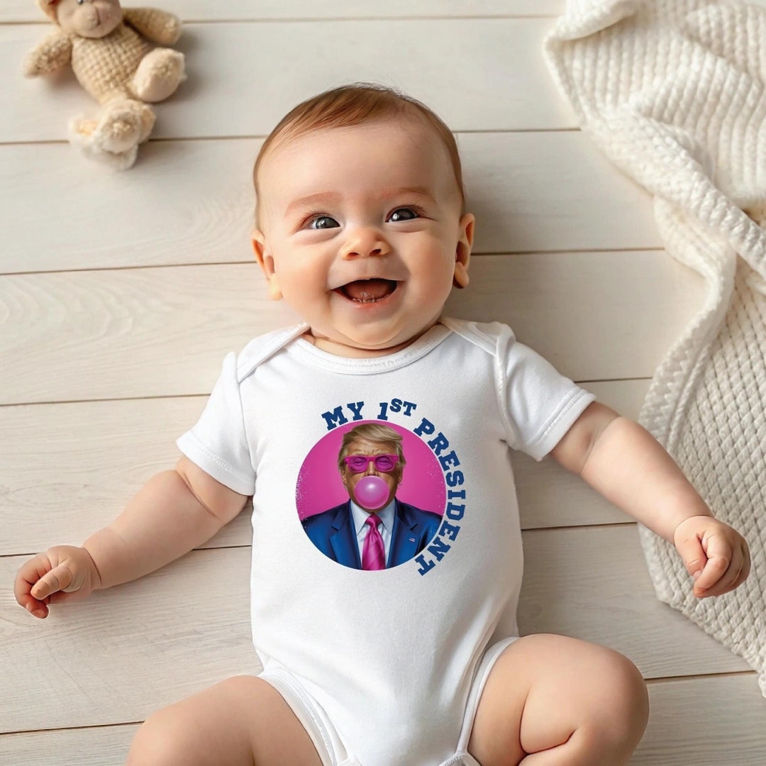 My First President Baby Bodysuit, Funny Trump Baby Shirt, Trump 2025 ...