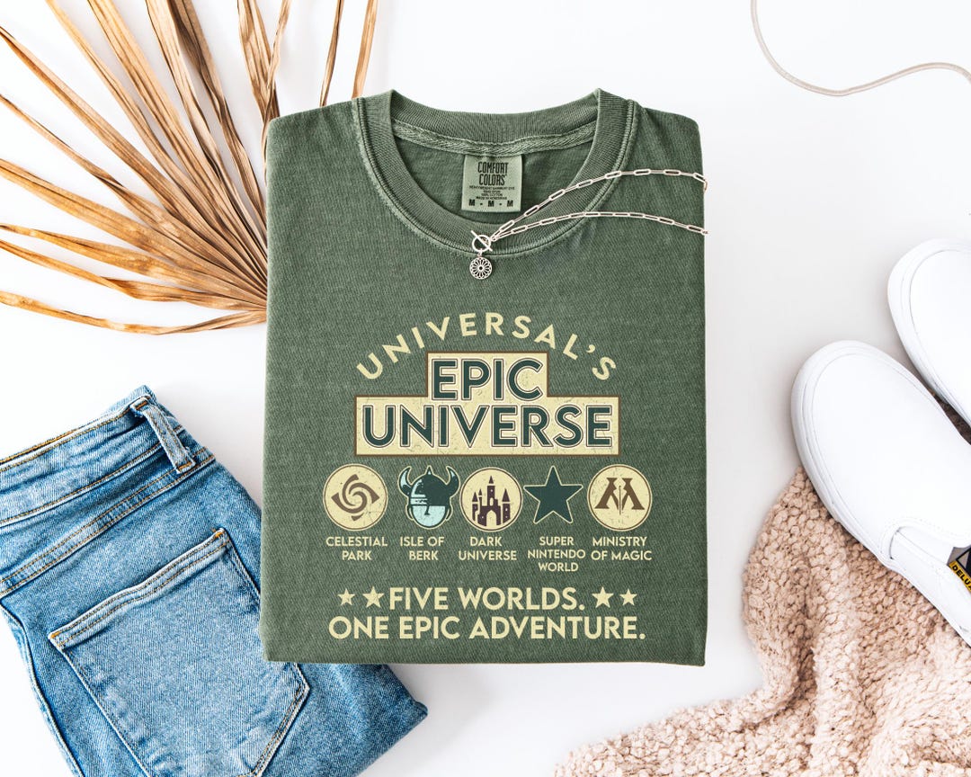 Comfort Colors® Epic Universe Shirt, Retro Theme Park Tee, Epic ...