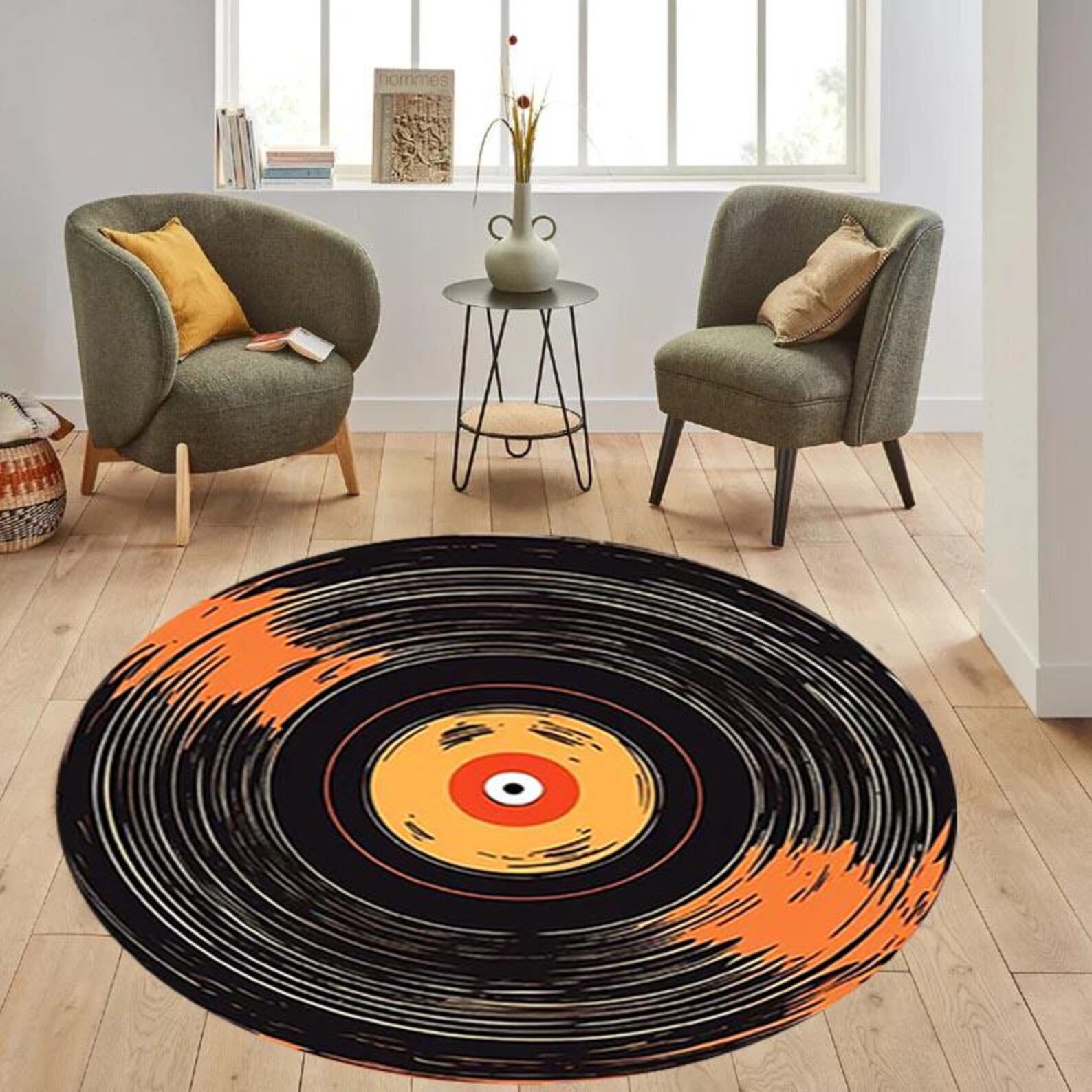 Record, Record Rug, Round Record Rug, Round Rug, Round Music Rug, Music ...