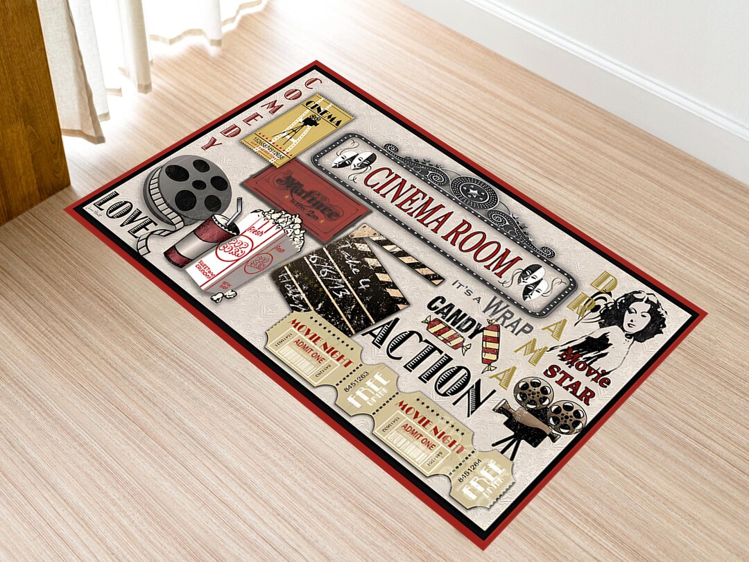 Movie Rug,drama Rug,cinema Rug,ticket,scenario Rug,film Pattern Rug ...