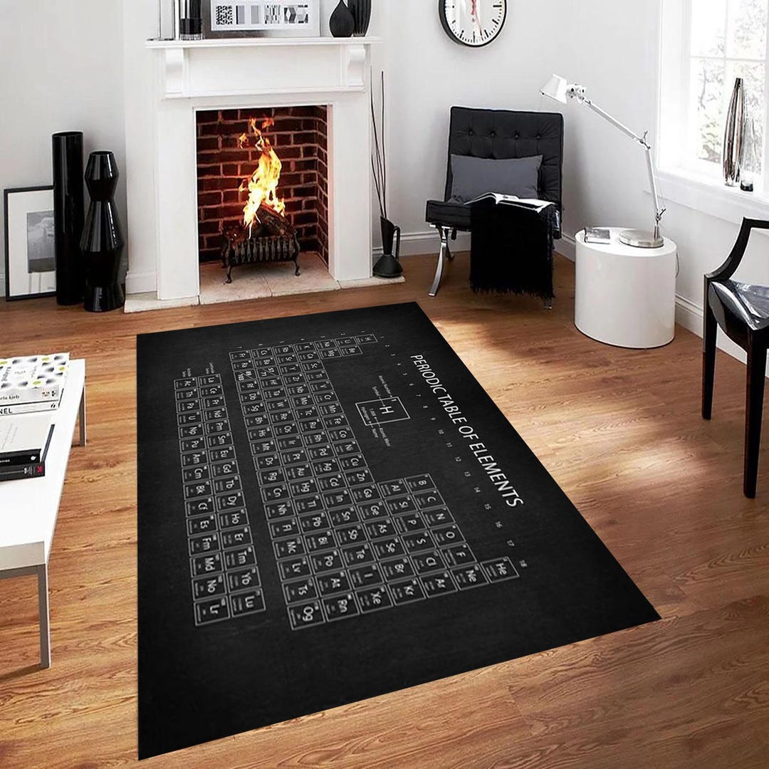 Periodic Table of Elements Area Rug, Washable Personalized Tabular ...