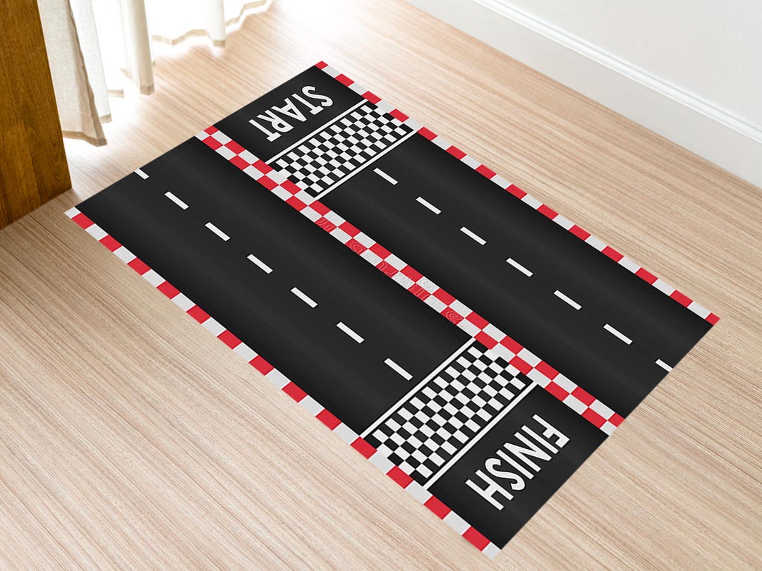 Race Track Rug, Race Lovers, Gamer Rug, Kids Gift Rug, Play Room Rug ...