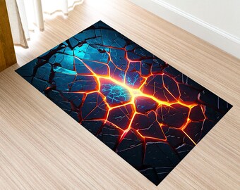 Cracked Game Zone Rug, Gamer Room Floor Mat, Video Game Theme Carpet ...