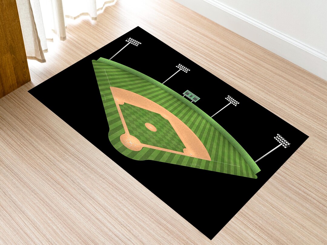 Baseball Field Printed Area Rug,washable Baseball Field Area Rug,gift ...
