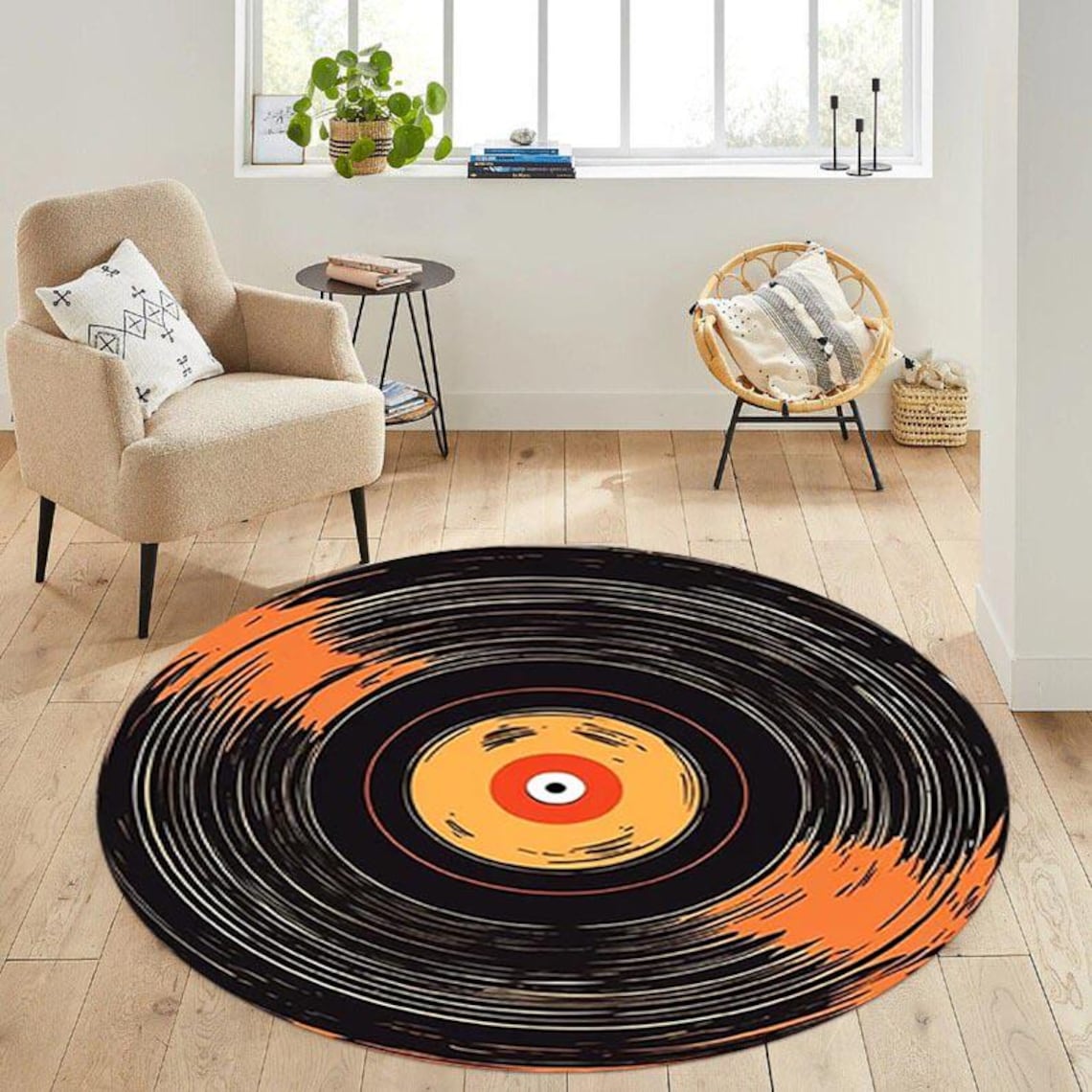 Record, Record Rug, Round Record Rug, Round Rug, Round Music Rug, Music ...