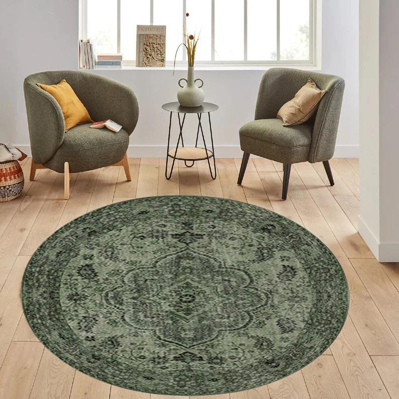Green Round Rug, 8 Ft Round Rug, 5 Feet Round Rug, 9 Feet Round Rug, 6 ...