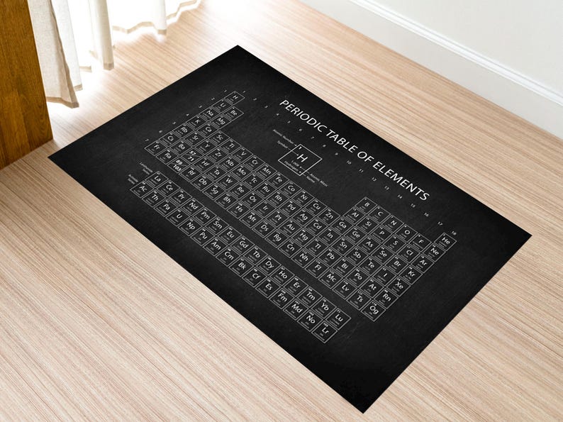 Periodic Table of Elements Area Rug, Washable Personalized Tabular ...