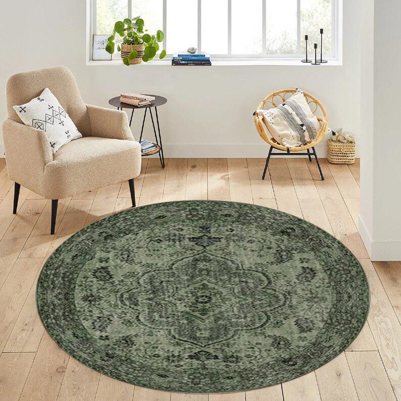 Green Round Rug, 8 Ft Round Rug, 5 Feet Round Rug, 9 Feet Round Rug, 6 ...