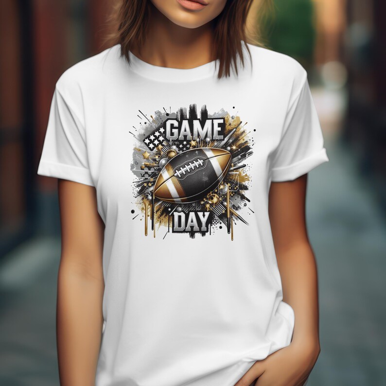 Black and Gold Game Day, Football Team, PNG, Digital Image, Digital ...
