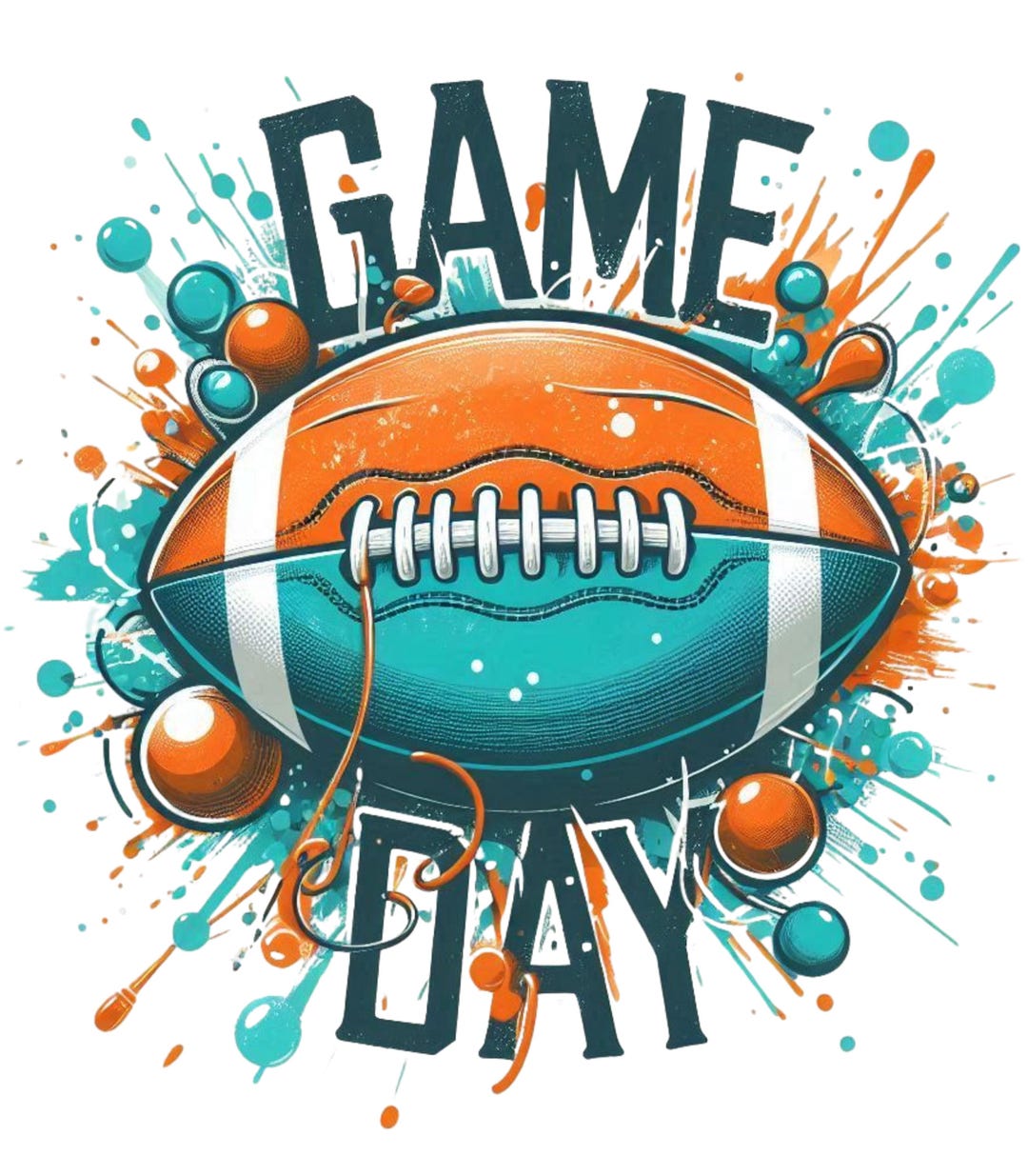 Blue/orange Football Team Game Day PNG - Sublimation (digital Download ...
