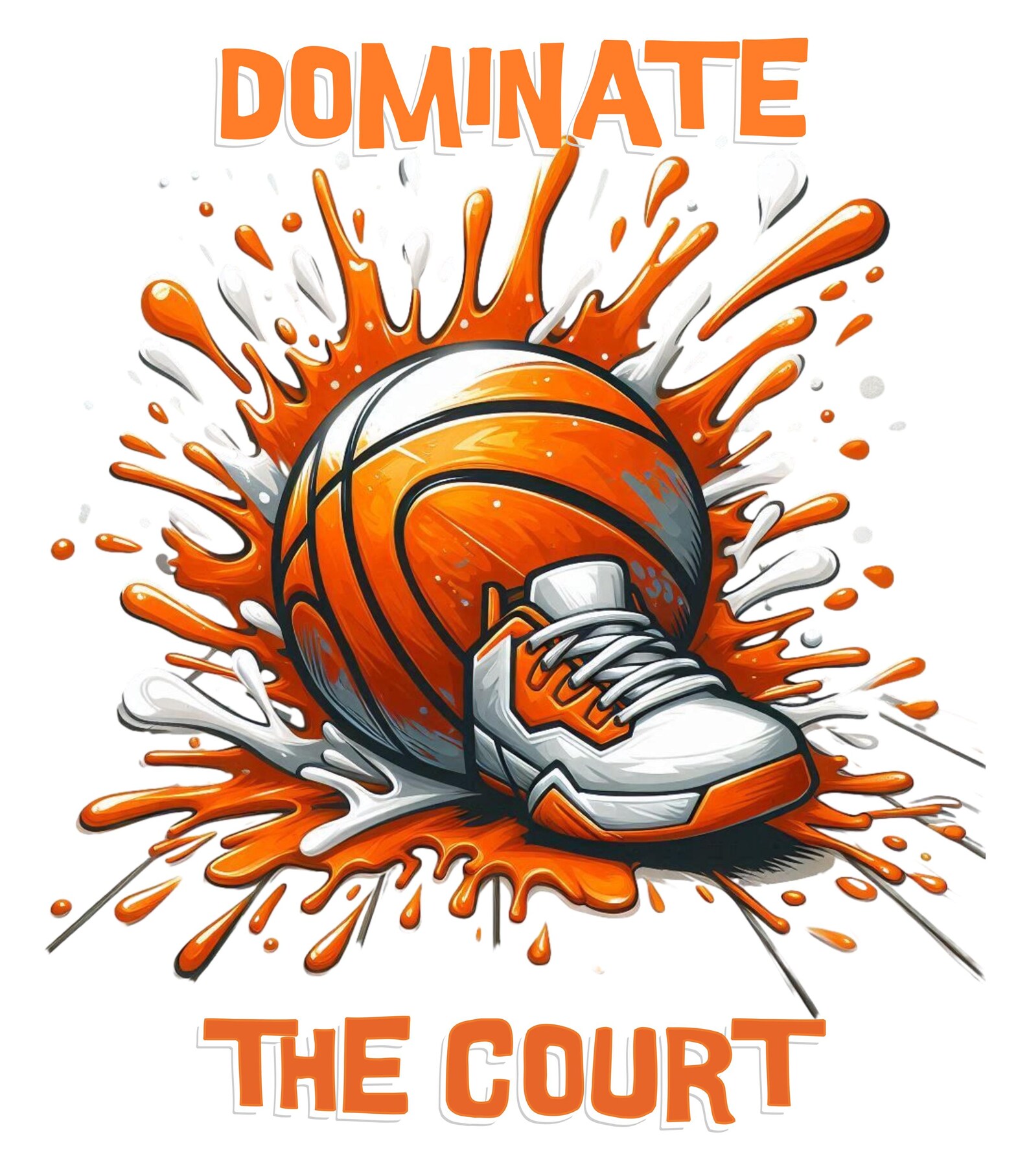 Orange White Basketball Team PNG: Dye Sublimation Design (digital ...