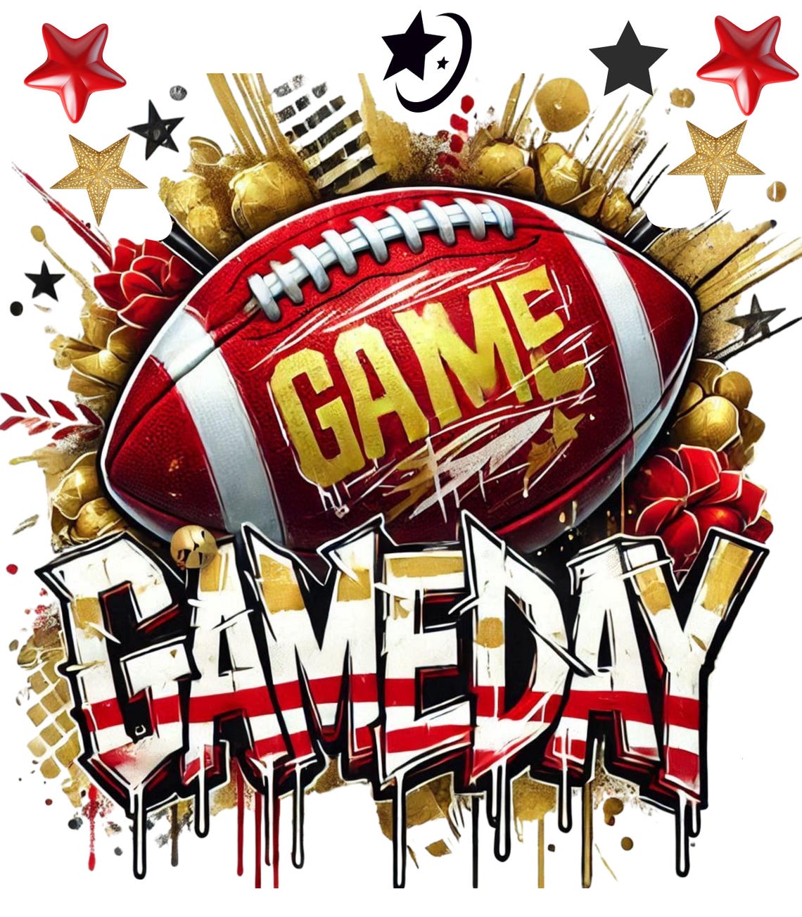 Red Gold Football Team PNG: Game Day Design (digital Download) - Etsy