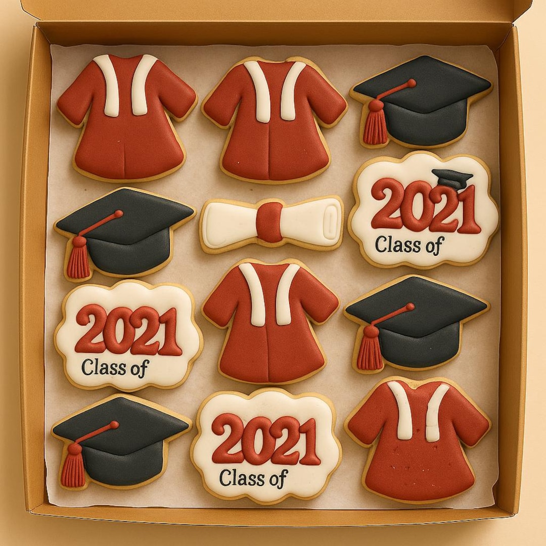 Custom Graduation Cookies: Grad Cap, Diploma, and Gown Sugar Cookies ...