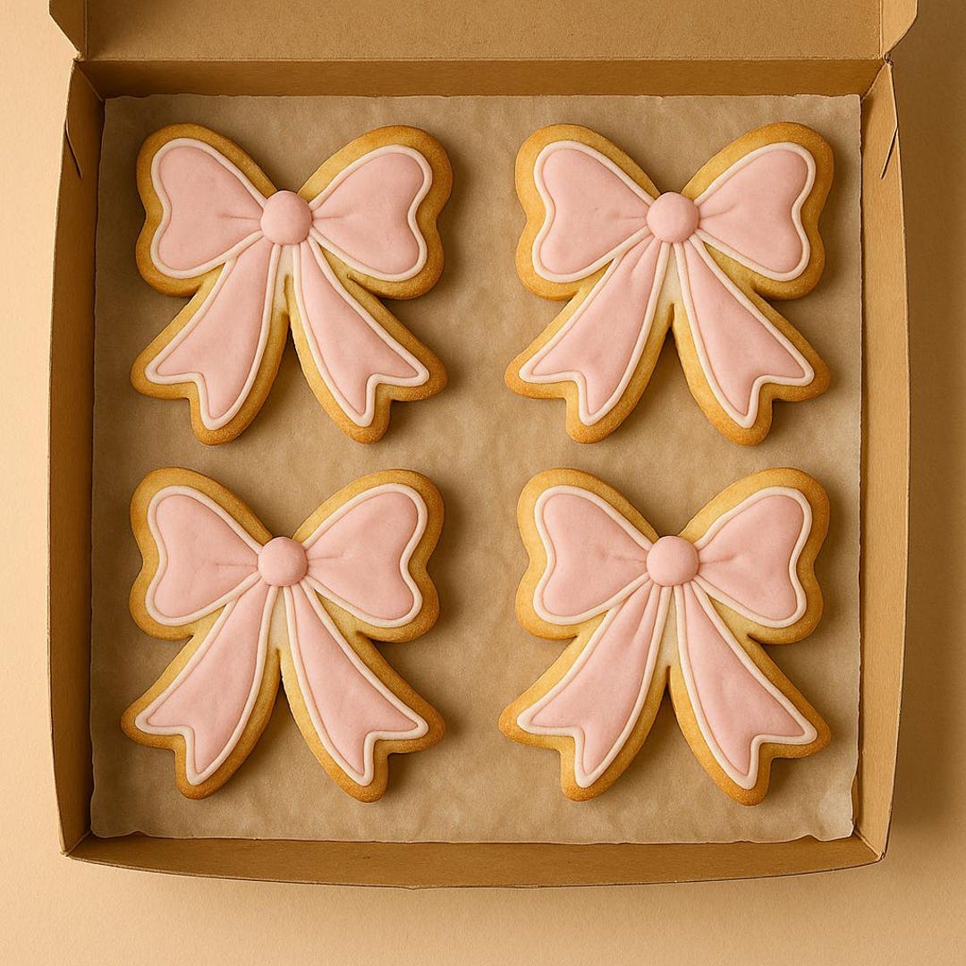Pink Bow Cookies – Cute Ribbon Sugar Cookies for Baby Shower or Party ...