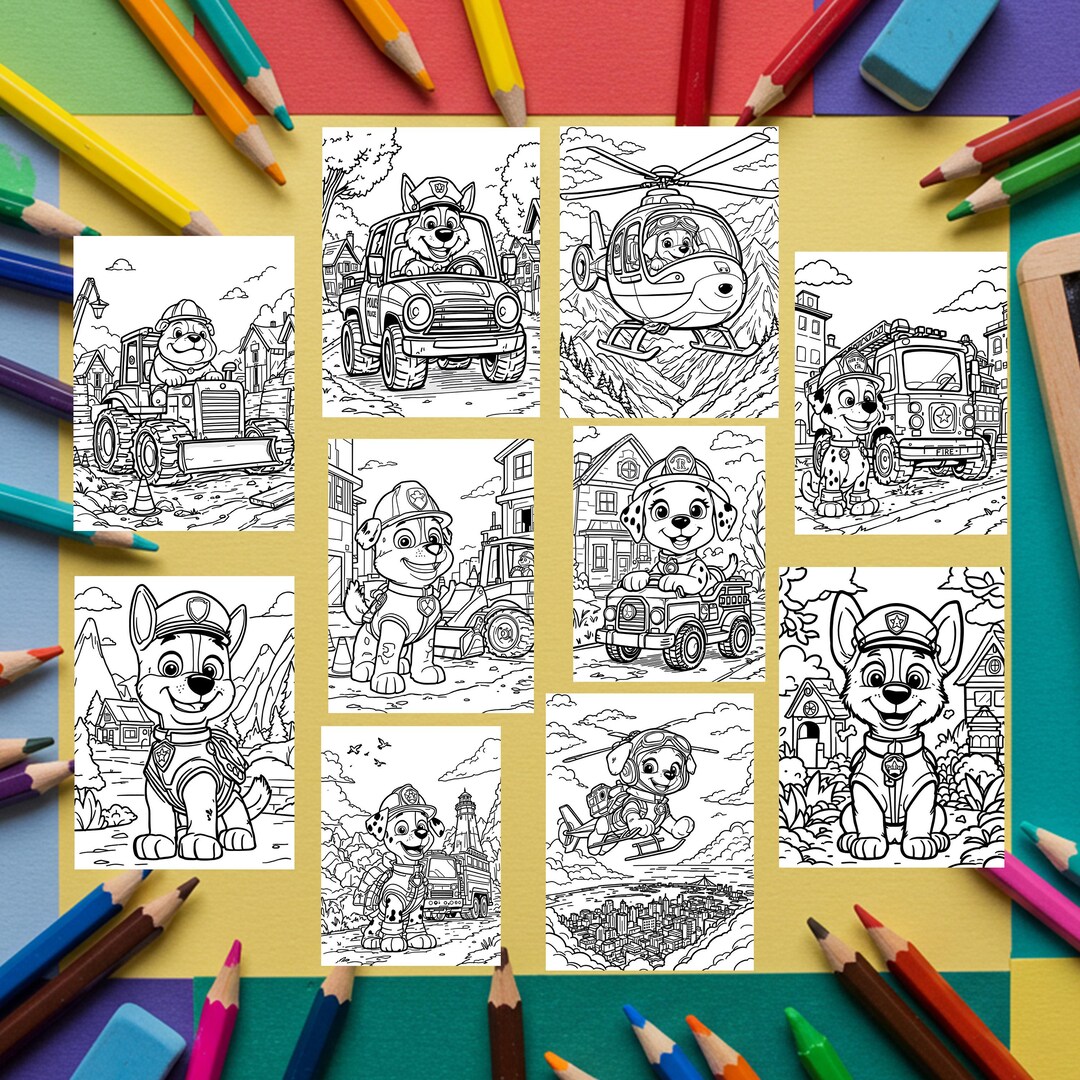 Pages Paw Petrol Coloring Book Instant Download - Etsy