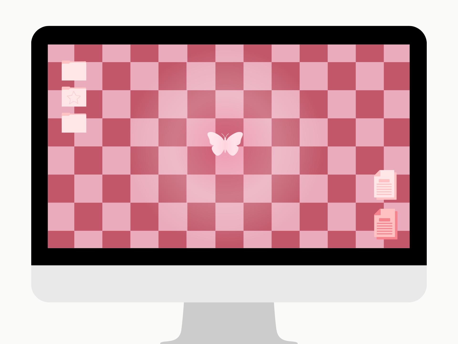 Pink Aesthetic Desktop Organizer Wallpaper, Soft Laptop Wallpaper for ...