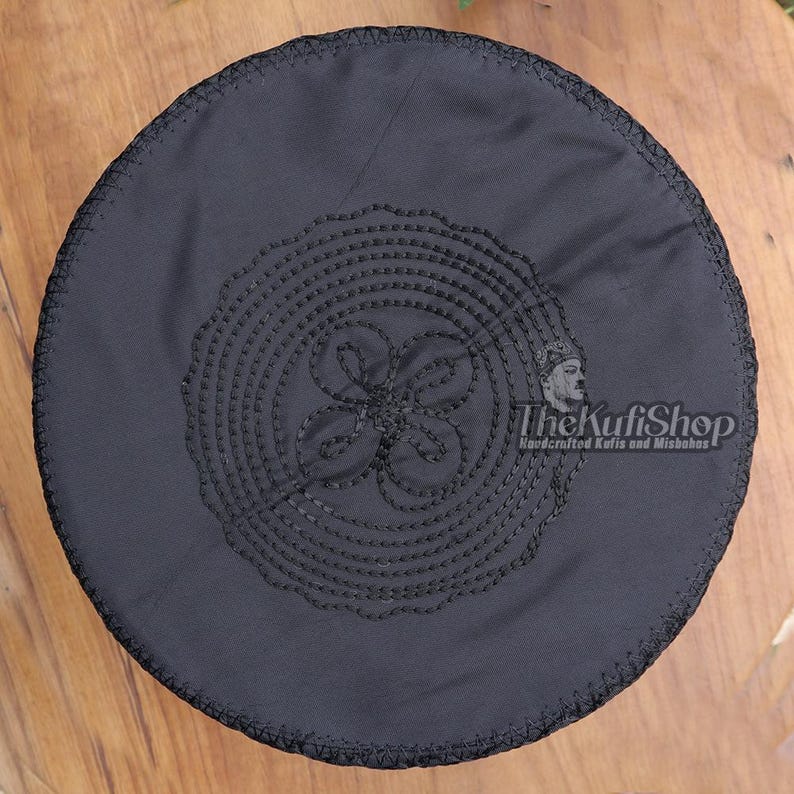 Madinah Black Muslim Prayer Kufi Hat – Handcrafted Soft-cotton ...