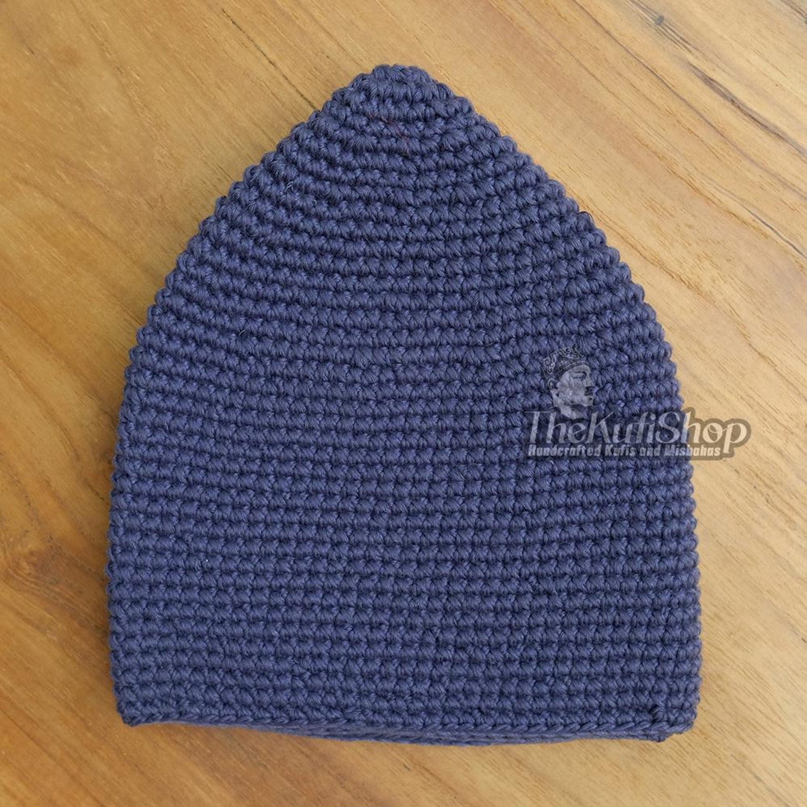 Soft Comfortable Kufi Skull Cap - Dark Navy Blue Hand-crocheted Cotton ...