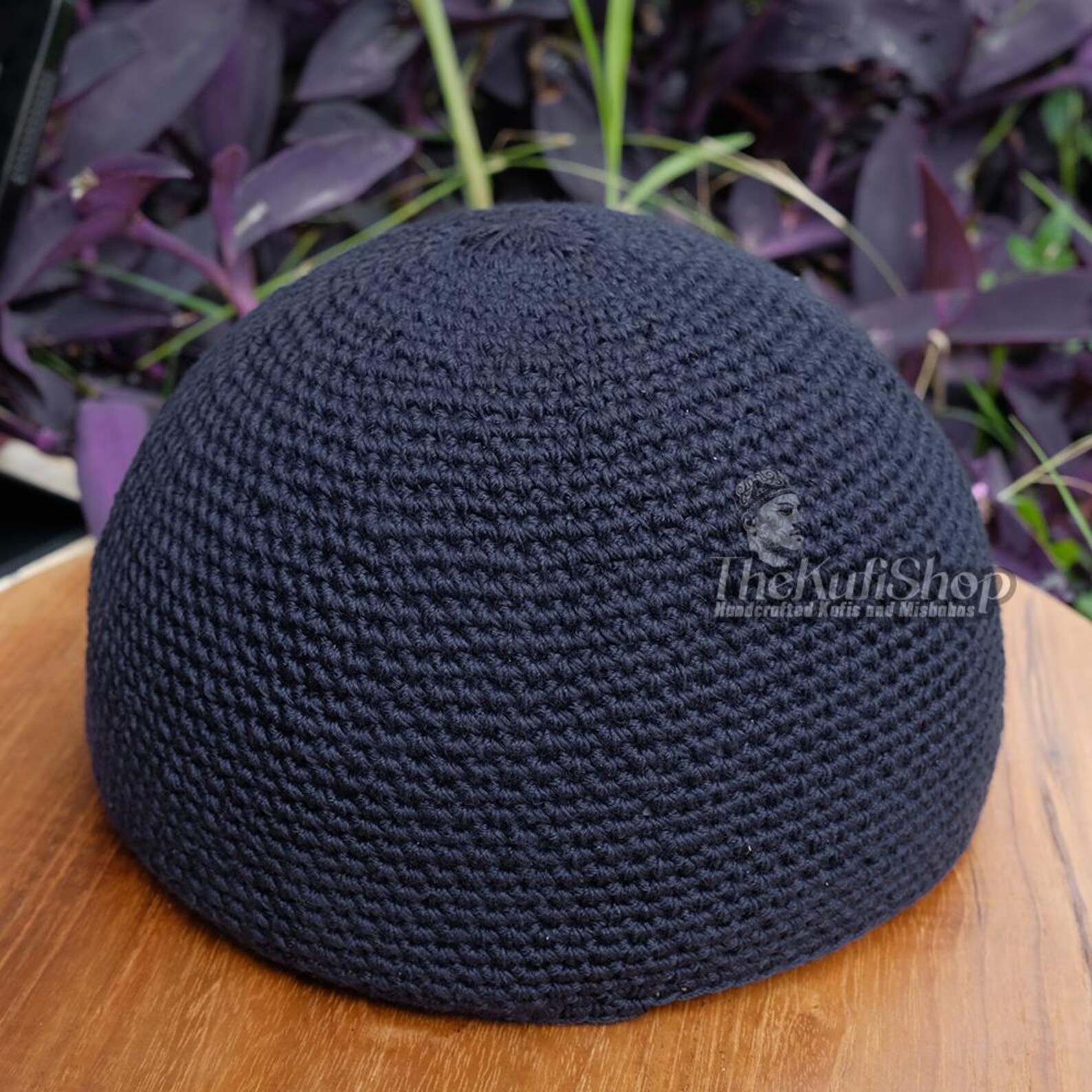 Islamic Kufi Skull Cap – Extra Dark Blue Hand-crocheted Cotton Muslim ...