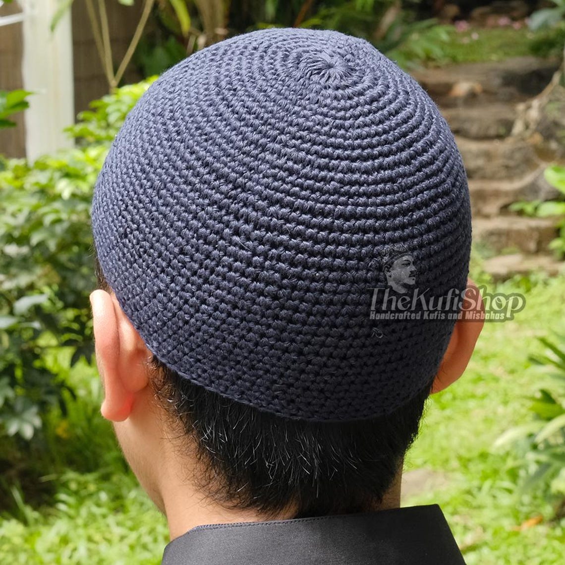 Islamic Kufi Skull Cap – Extra Dark Blue Hand-crocheted Cotton Muslim ...