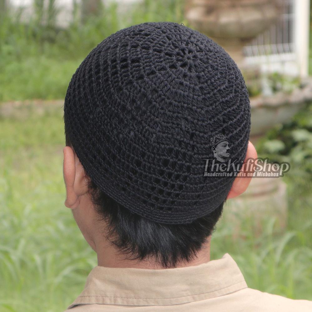 Muslim Black Kufi Skull Cap - Soft-cotton Islamic Prayer Beanie ...