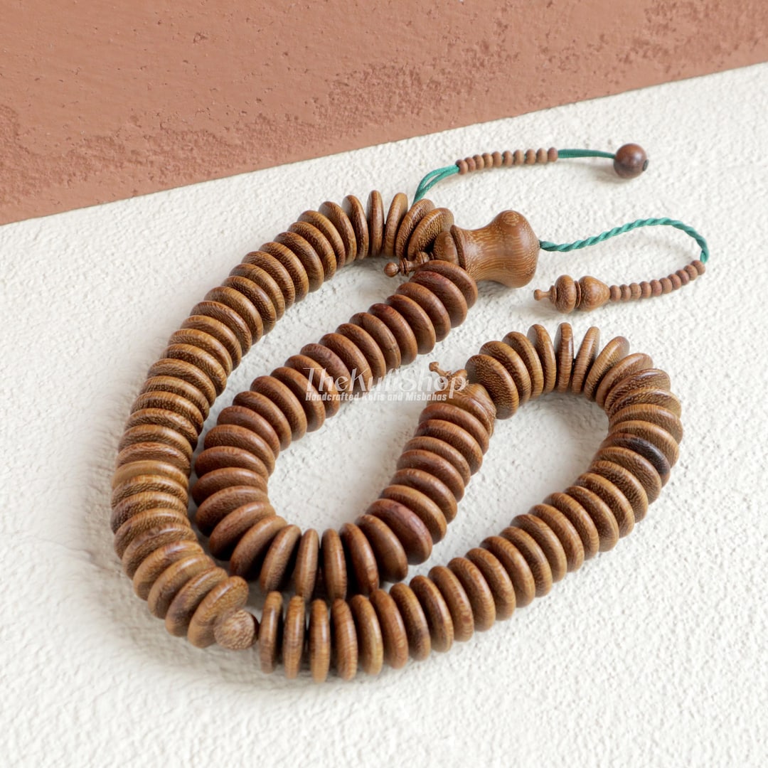 Handcrafted Moringa Wood Misbaha Tasbih - 99 Beads Islamic Prayer Beads ...