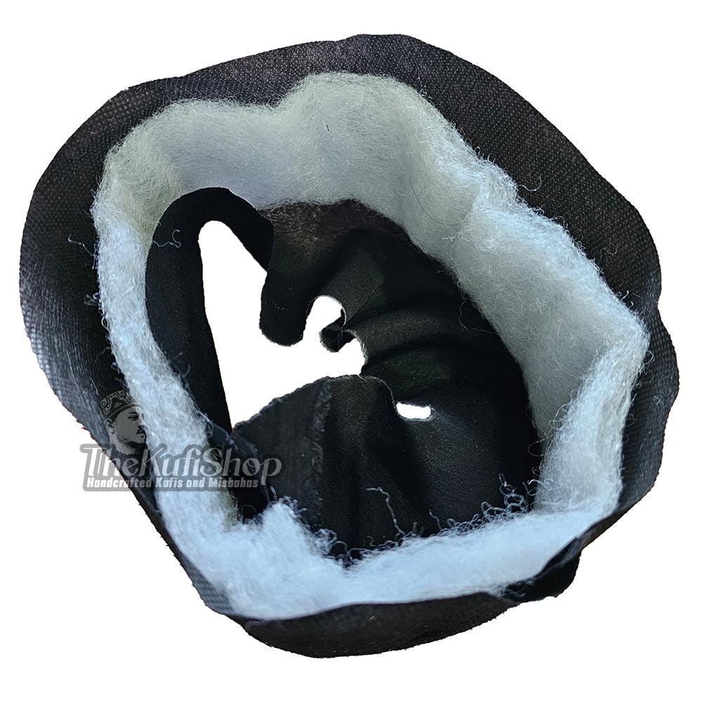 Black Madinah Muslim Prayer Kufi Hat – Handcrafted Soft-cotton ...