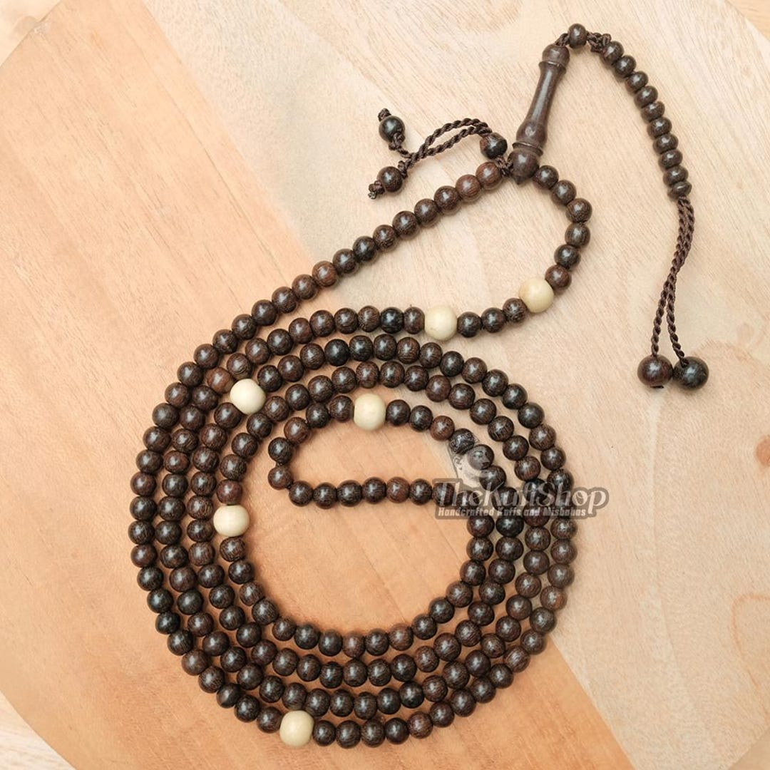 Muslim Prayer Beads - 7 Mm Round Naqshbandi Tariqah Tamarind Wood Sufi ...