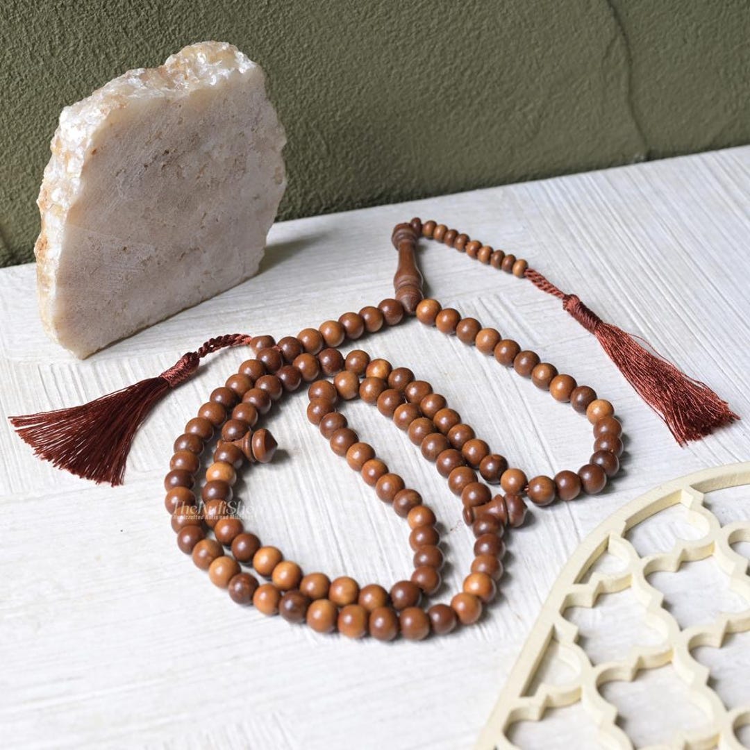 Ironwood Handcrafted Islamic Misbaha | 8-mm Round Beads - 2 Matching ...