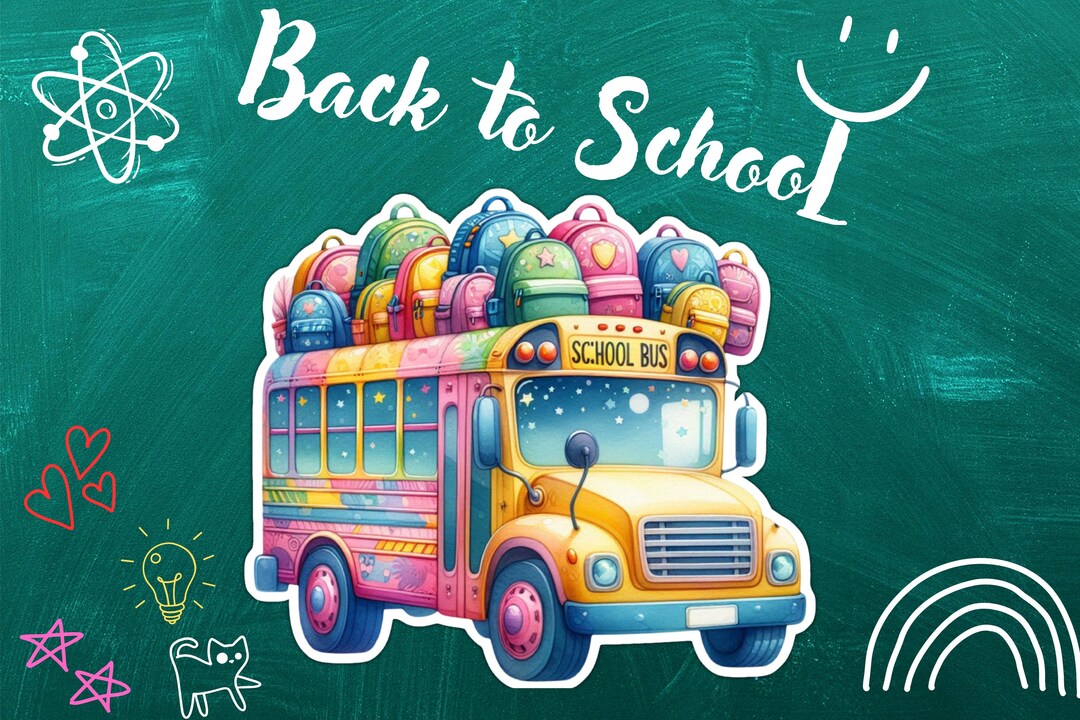 Back to School Sticker Pack PNG | Printable Cute Teacher Stickers for ...