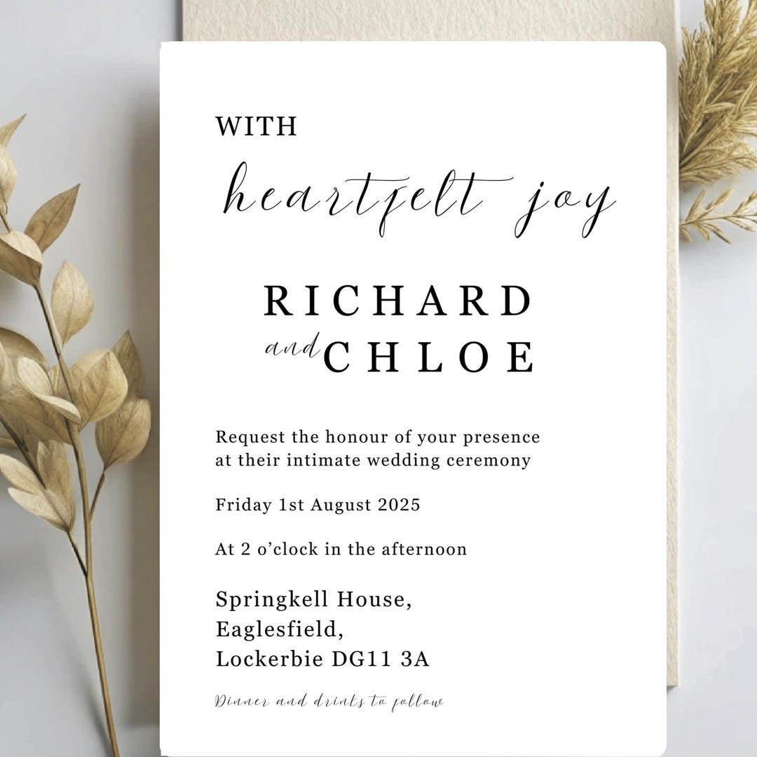 Editable Wedding Invitation Template | Modern Canva Wedding Invite With ...