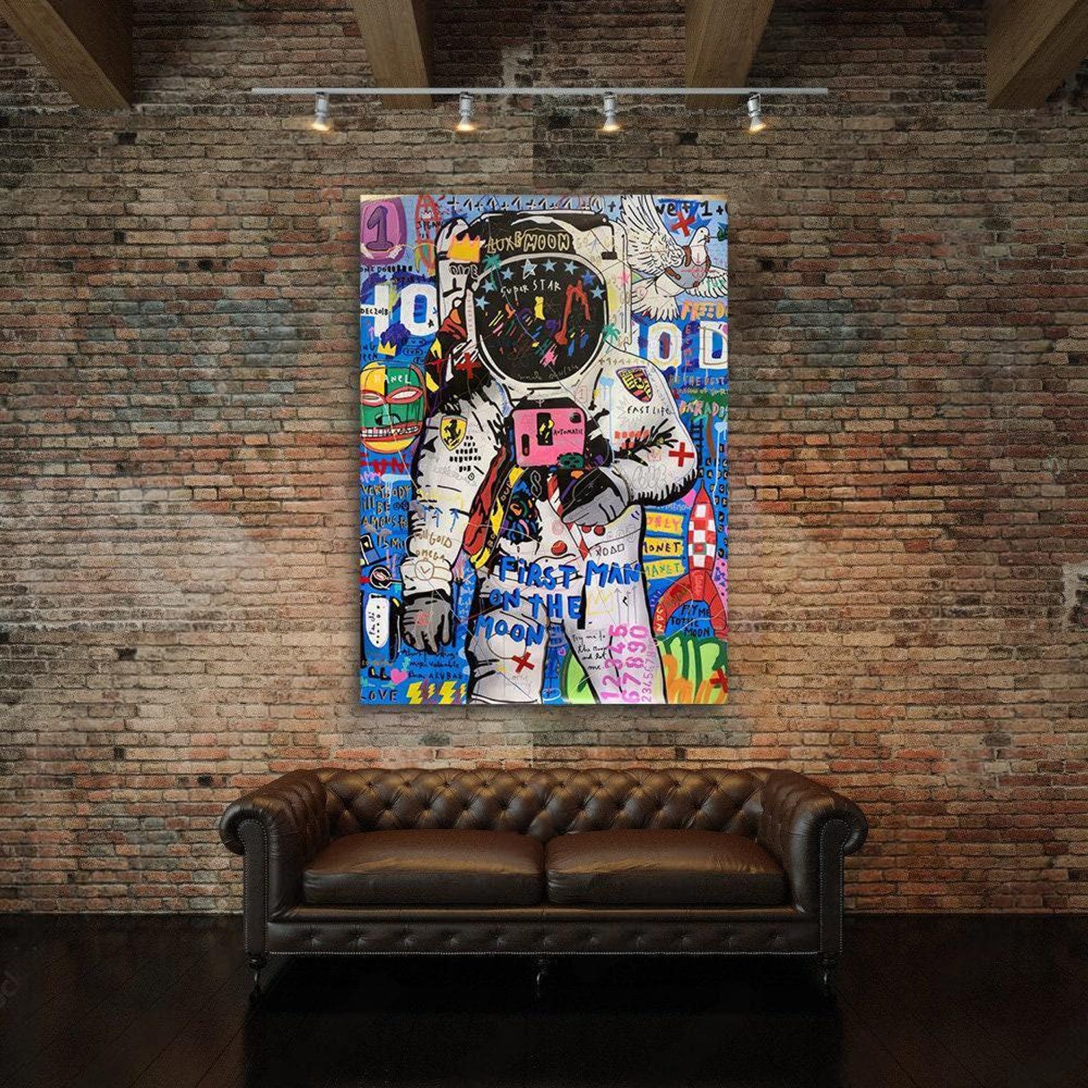 Astronaut Graffiti Art Print: Modern Spaceman Pop Art Poster - Etsy